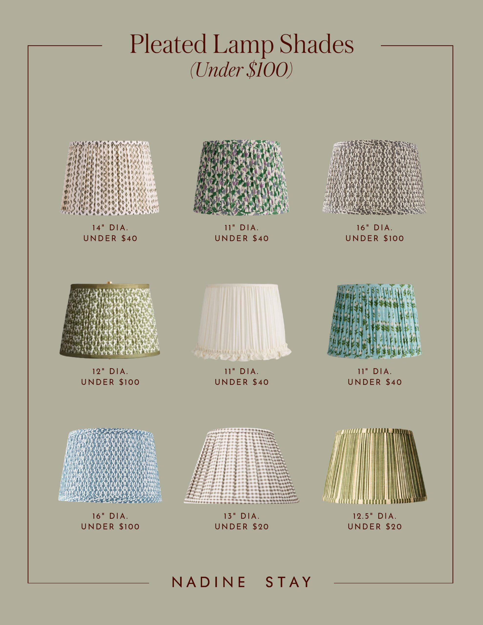 Affordable Pleated Lamp Shades (Under $20, $40, & $100) - Nadine Stay